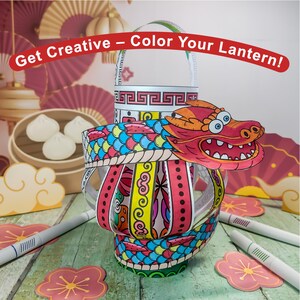 Coloring Chinese New Year Paper Lantern Craft Kit, Printable DIY ...