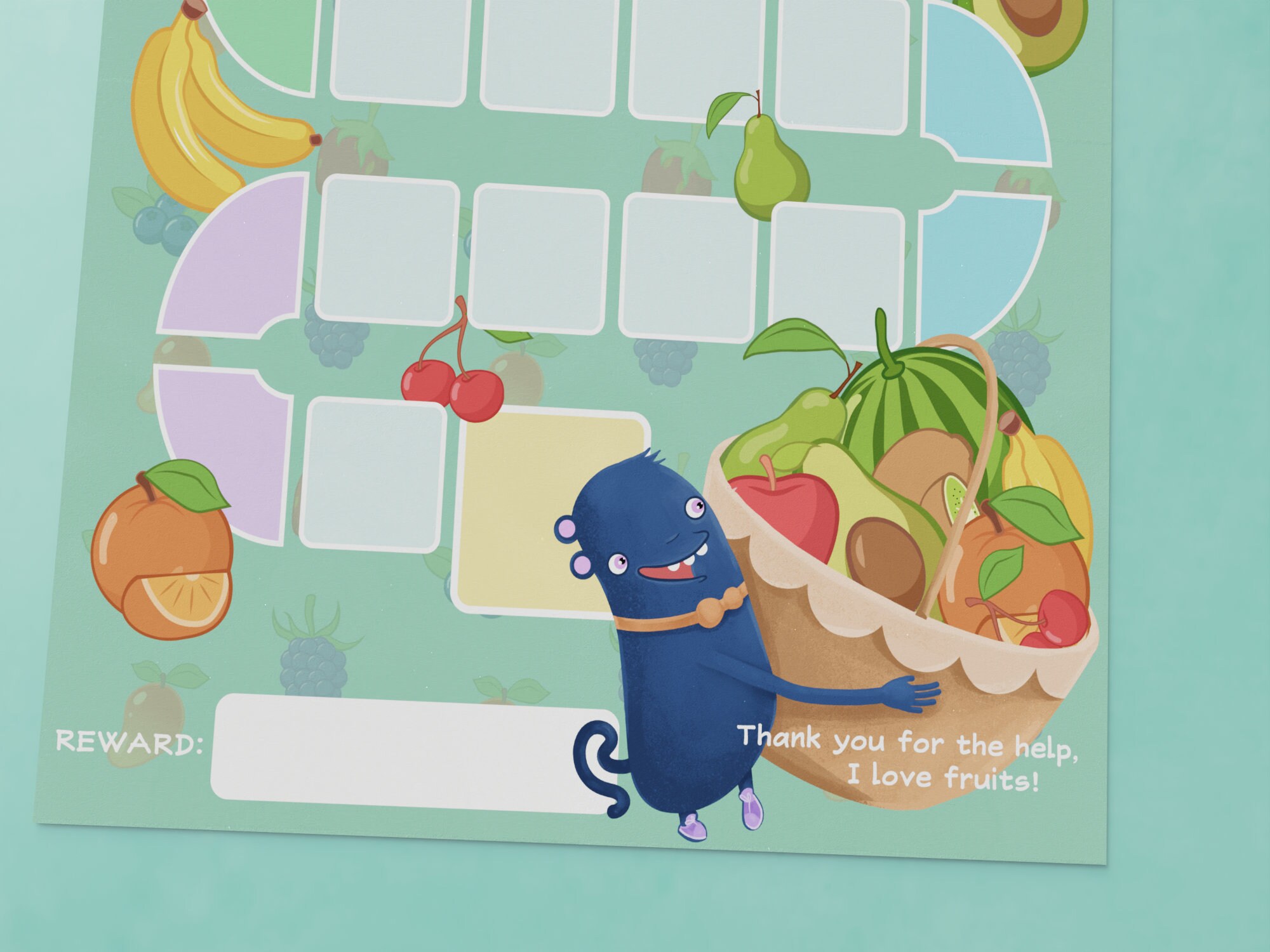 Fruit Reward Chart for Kids Track Progress and Celebrate - Etsy