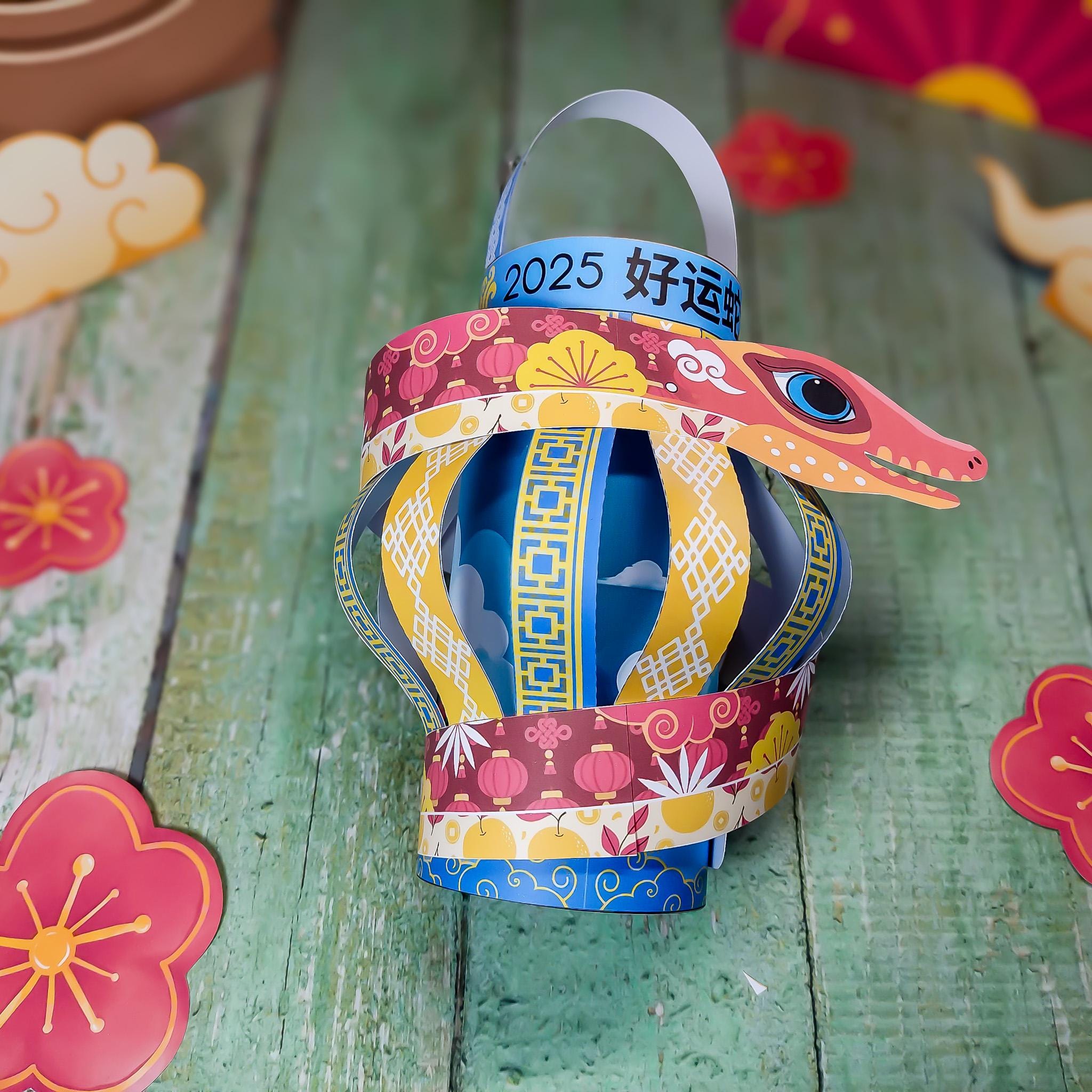 Printable Chinese New Year Paper Lantern Craft Kit, DIY Lantern for ...