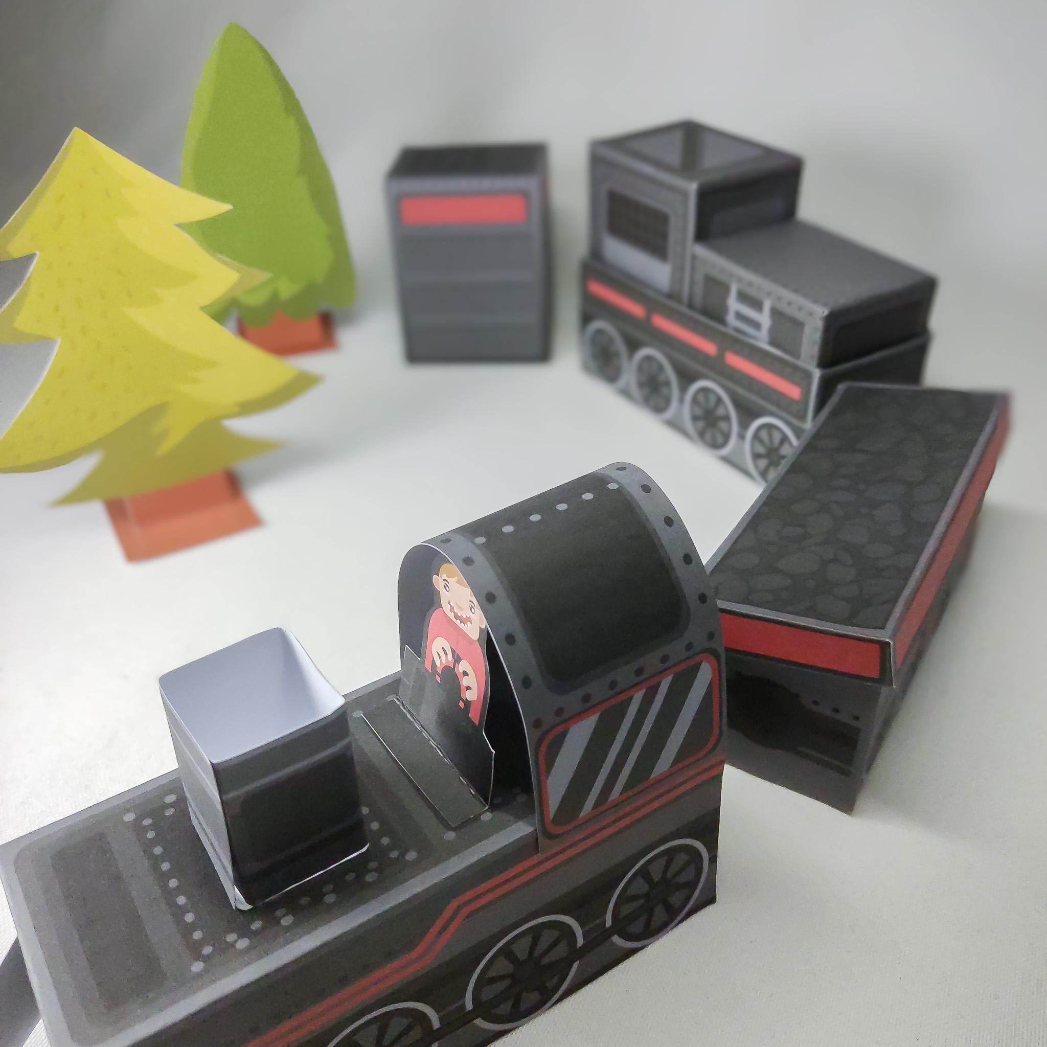 Printable Set Train DIY Locomotive and Wagons Train Printable ...
