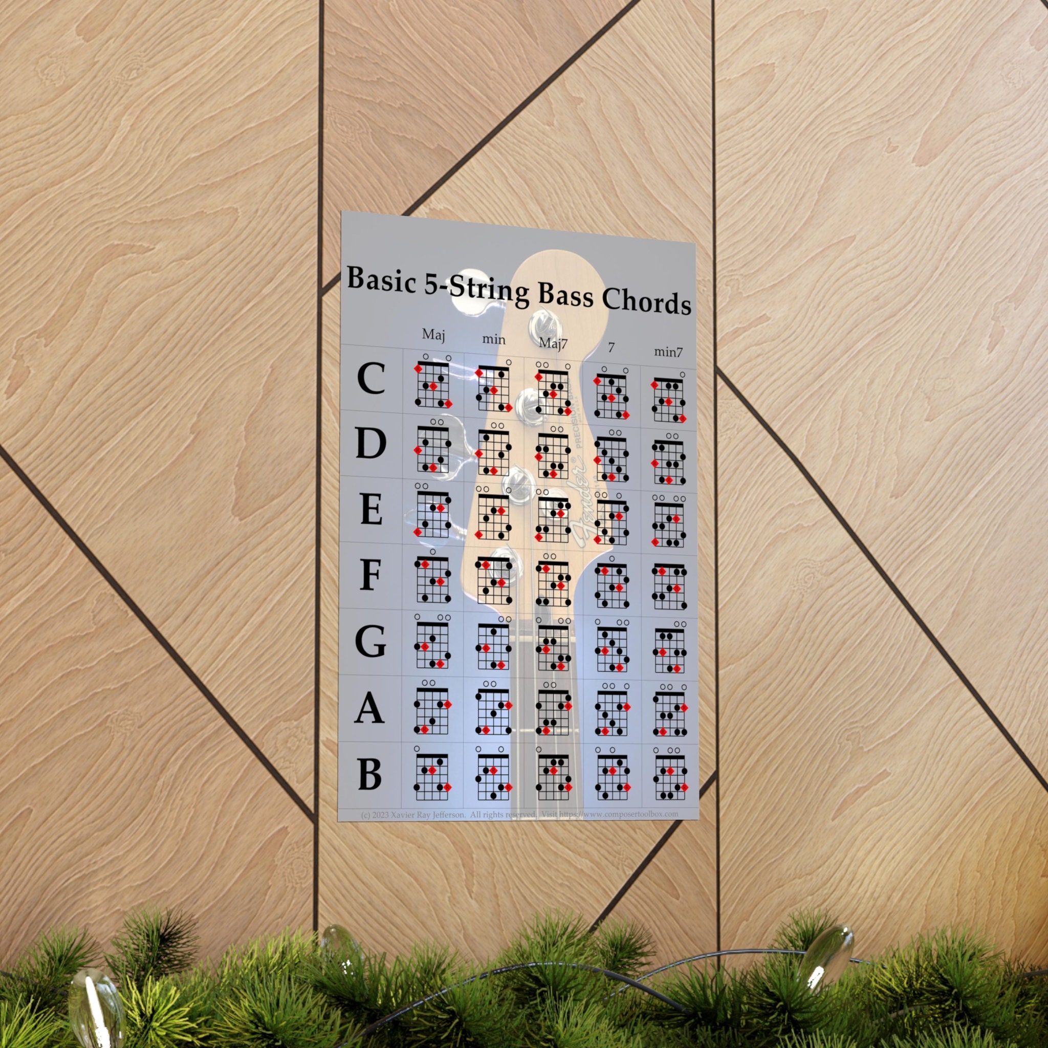 Basic 5-string Bass Chords Poster - Etsy Australia