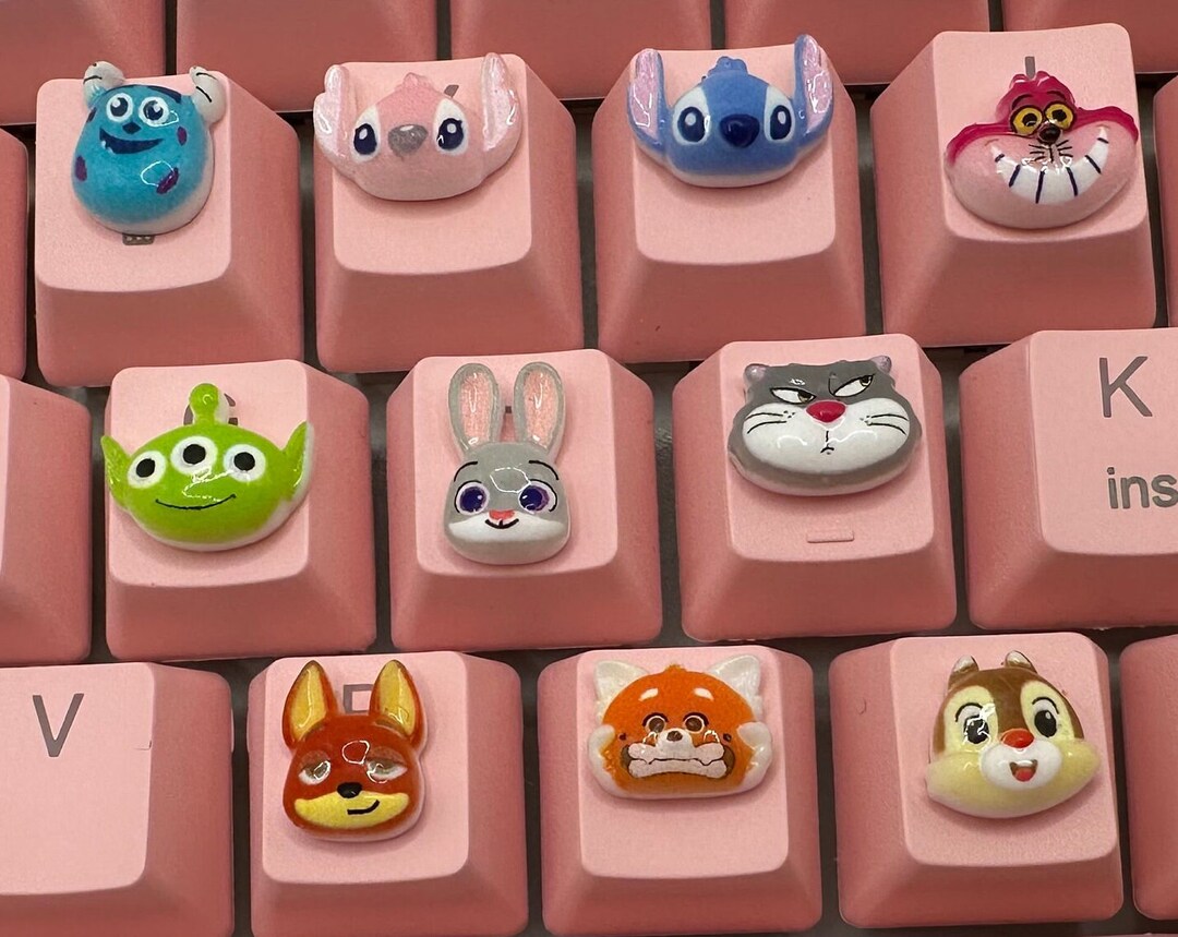 Cute Disney Characters Handmade Artisan Keycap Kawaii Keycaps Cute ...