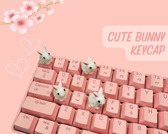 Bunny Handmade Artisan Keycap Kawaii Keycaps Cute Keycaps - Etsy