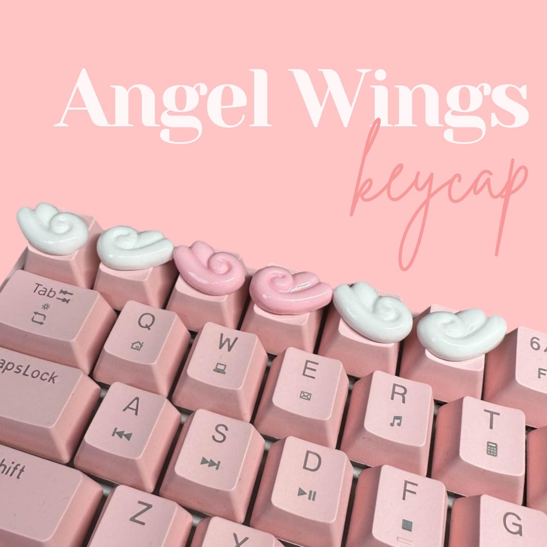 Kawaii Angel Wings Artisan Keycaps | Keycap | Cute Keycaps | Custom ...