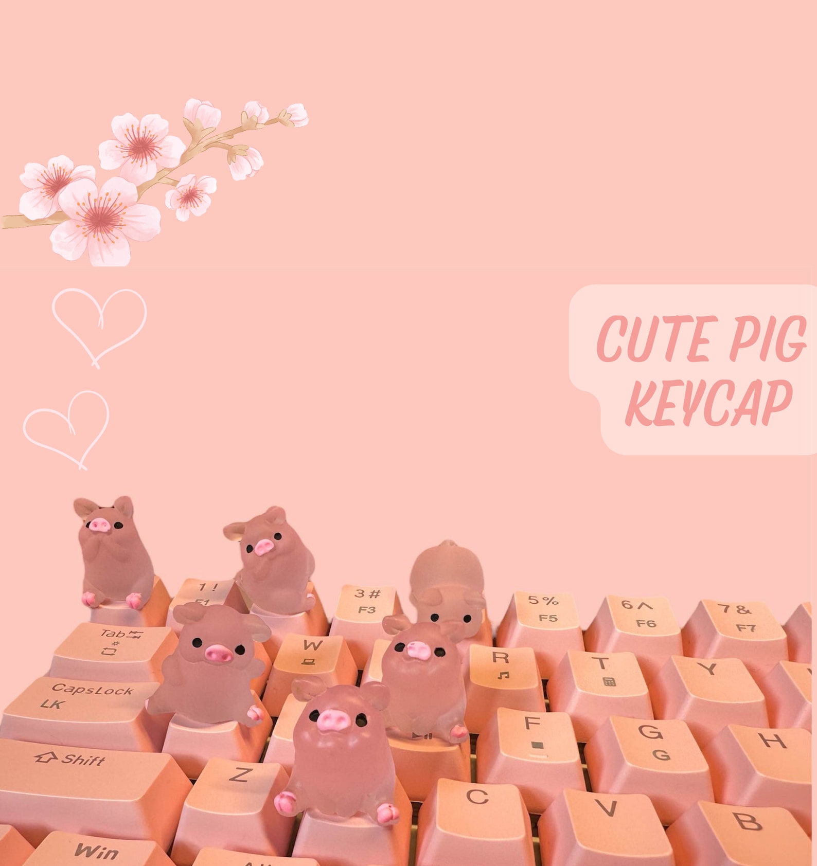 Cute Pig Handmade Artisan Keycap Kawaii Keycaps Cute Keycaps - Etsy