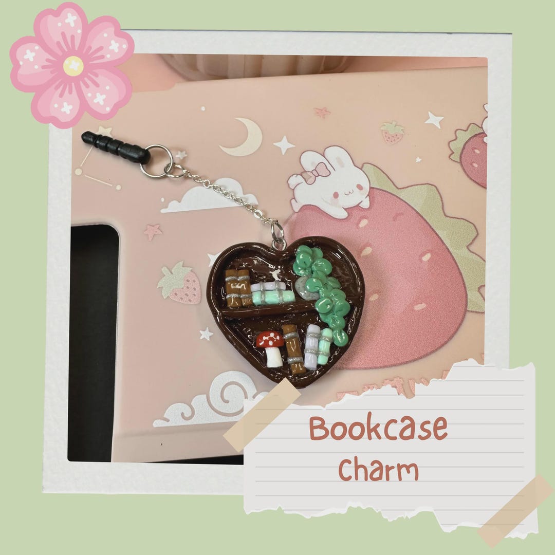 Kawaii Heart Bookcase Nintendo Switch Charm | Cute Steam Charm | Cute ...