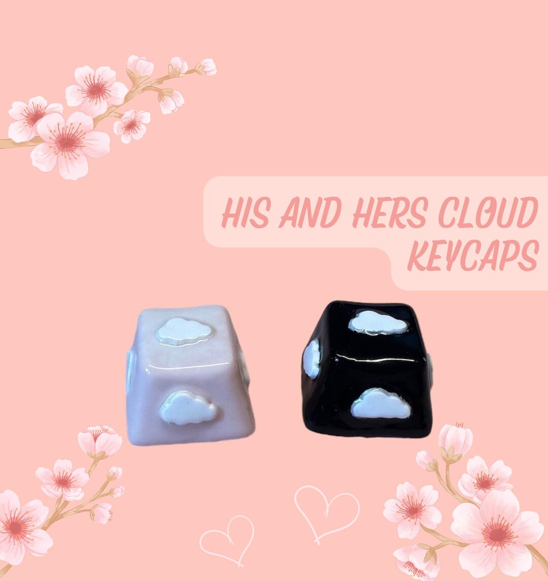 His and Her Cloud Handmade Artisan Keycap Kawaii Keycaps Cute Keycaps ...