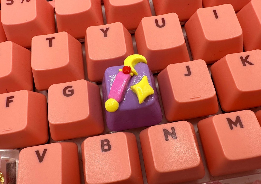 Cute Sailor Moon Wand Handmade Artisan Keycap Kawaii Keycaps Cute ...