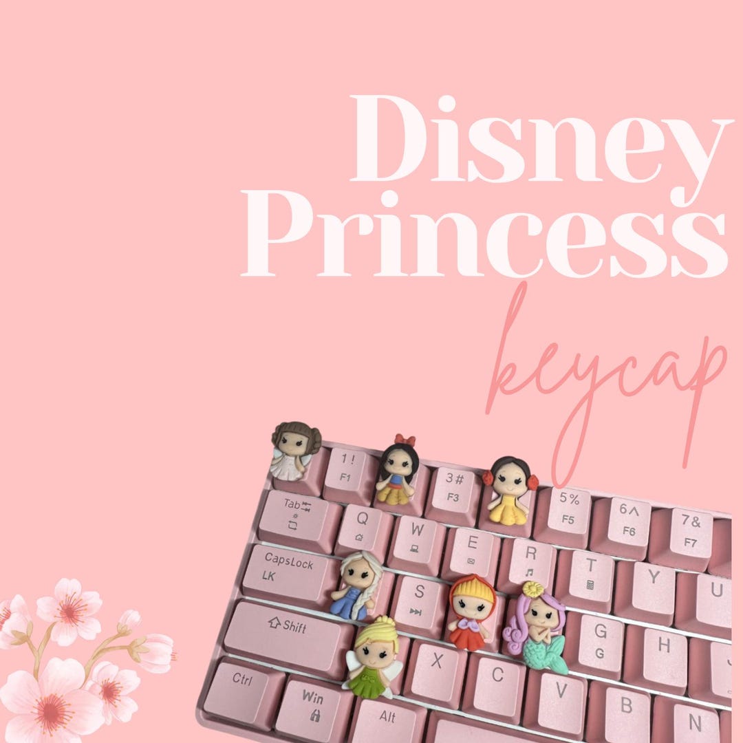 Cute Disney Princess Keycap Keycap Cute Keycaps Custom Keycap Kawaii ...