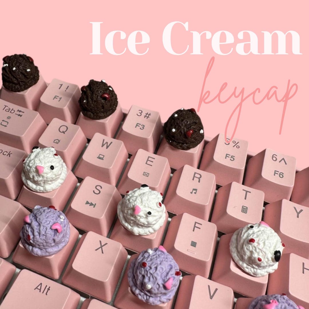 Kawaii Ice Cream Artisan Keycap | Keycap | Cute Keycaps | Custom Keycap ...