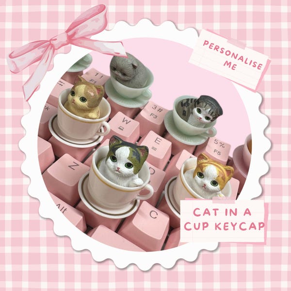 Keycaps Kawaii Cat - Etsy UK