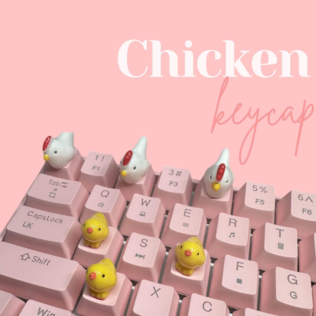 Kawaii Chicken Handmade Artisan Keycap | Keycap | Cute Keycaps | Custom Keycap | Kawaii Keycap ...