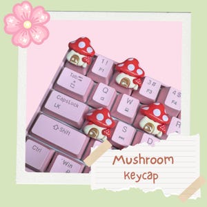 Kawaii Mushroom Artisan Keycap: Custom Cottagecore Keyboard Accessory ...