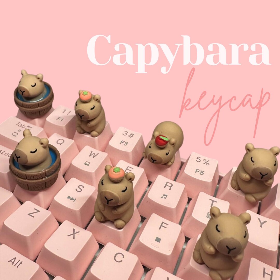 Kawaii Playful Capybara Handmade Artisan Keycap Keycap Cute Keycaps ...