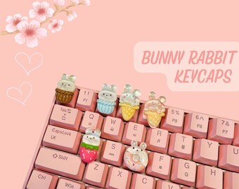Bunny Handmade Artisan Keycap Kawaii Keycaps Cute Keycaps - Etsy