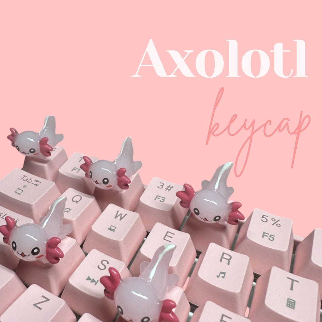 Cute Axolotl Handmade Artisan Keycap Keycap Cute Keycaps Custom Keycap ...
