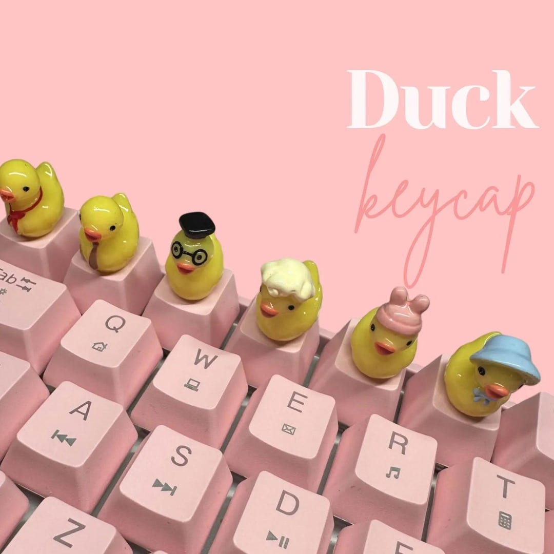 Kawaii Rubber Ducks Handmade Artisan Keycap | Keycap | Cute Keycaps ...