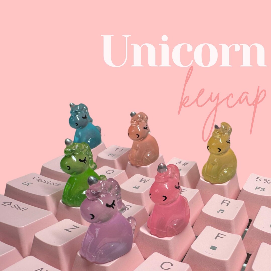 Kawaii Glow in the Dark Unicorn Artisan Keycap Keycap Cute Keycaps ...