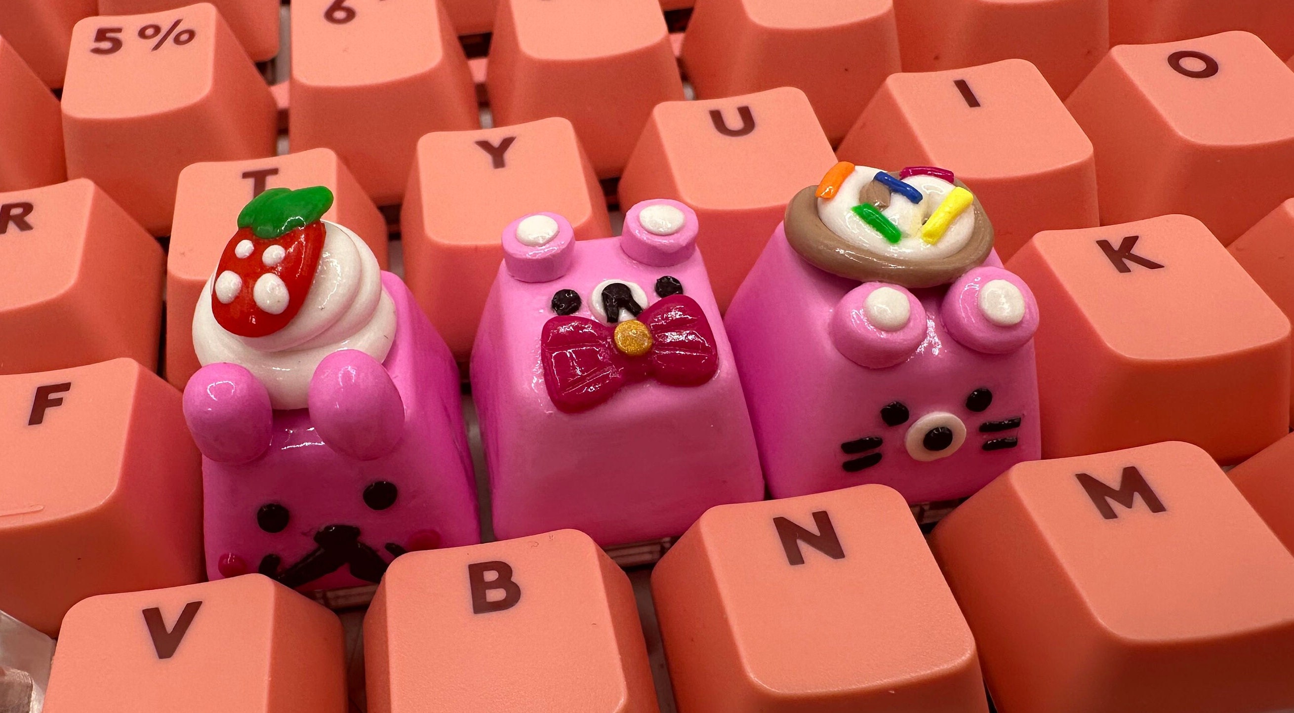Cute Bear Keycap, Cherry MX Keycap, Kawaii Keycap, Artisan Keycap ...
