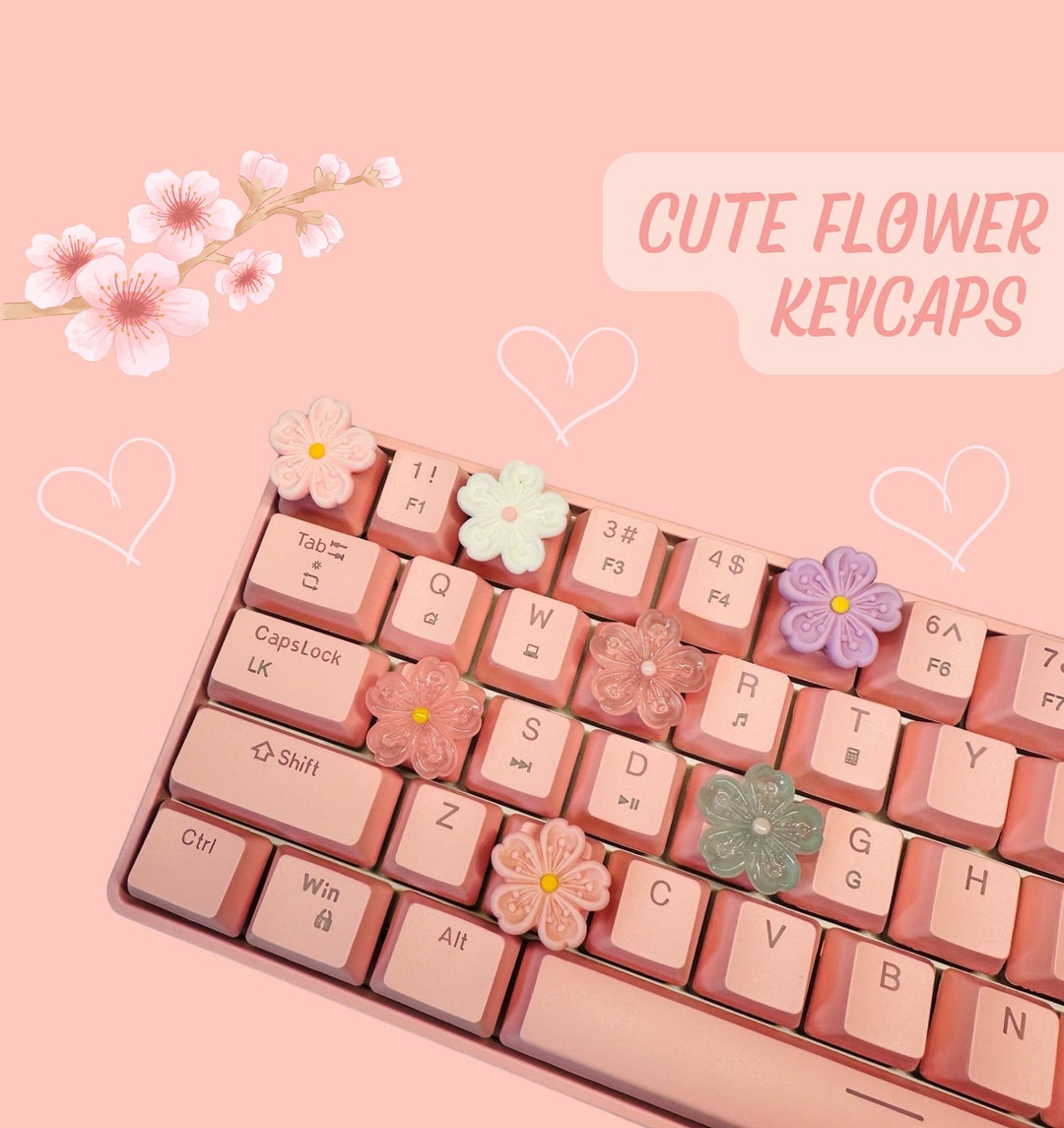 Cute Flower Handmade Artisan Keycaps Kawaii Keycaps Cute Keycaps - Etsy