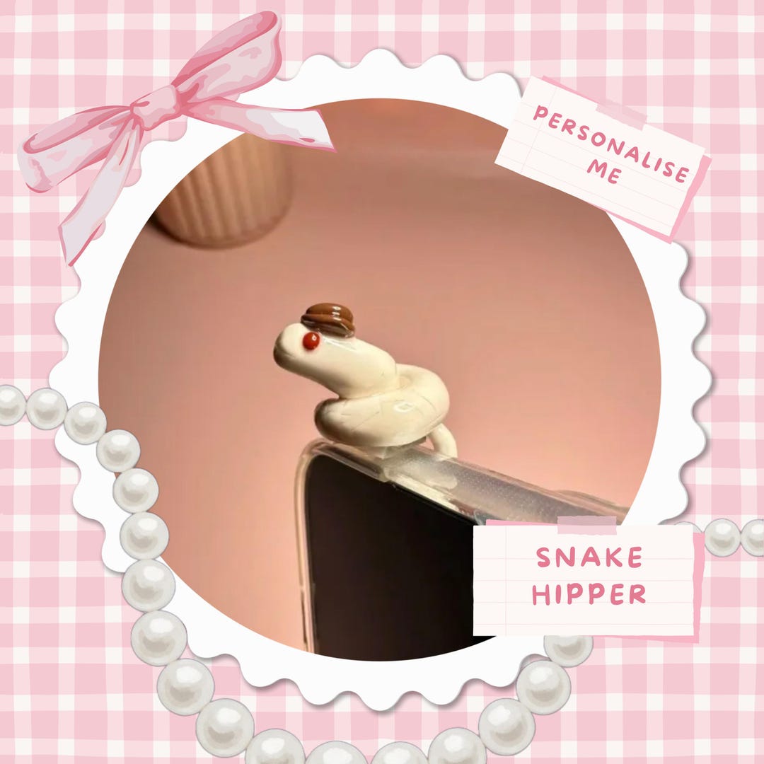 Kawaii Snake in a Hat Phone Hipper | Handmade - Etsy