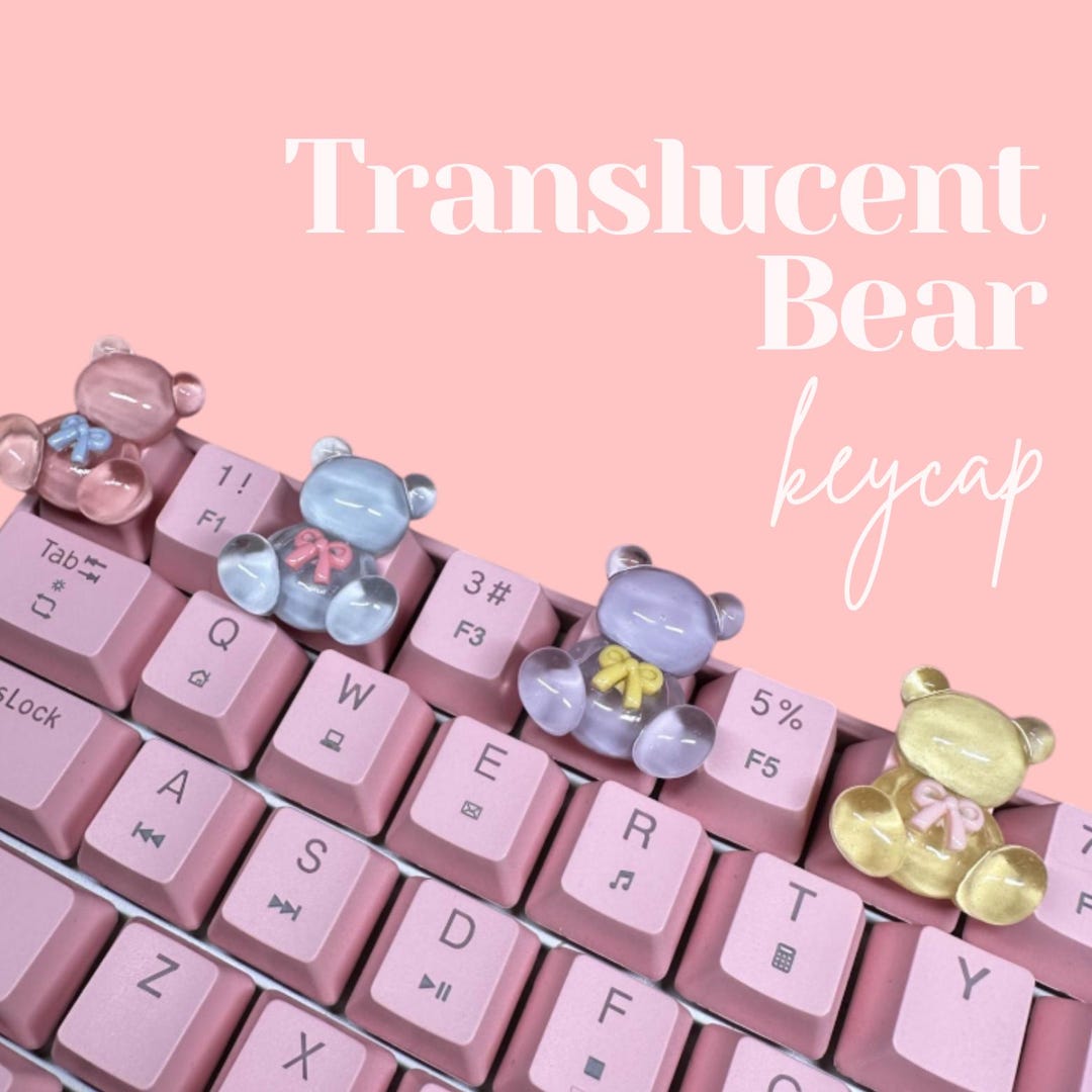 Kawaii Transcalent Bear Artisan Keycaps | Keycap | Cute Keycaps ...