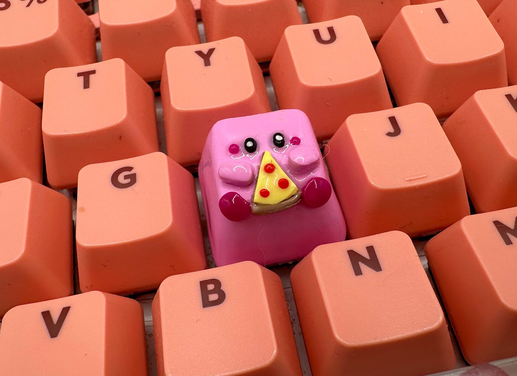 Cute Kirby Pizza Keycap, Cherry MX Keycap, Kawaii Keycap, Artisan ...