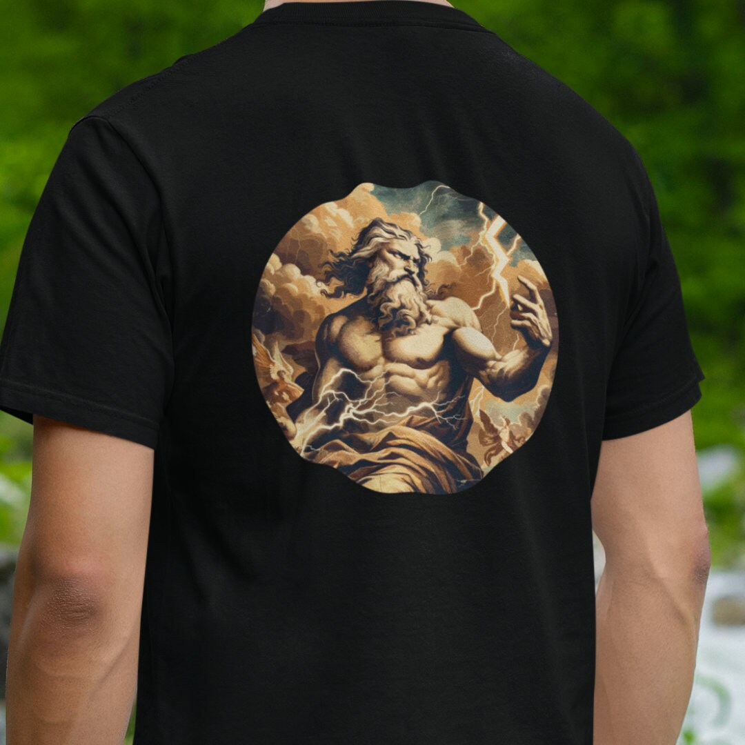 Zeus Greek God Tee, Mythology Lightning Shirt, King of Olympus Top ...