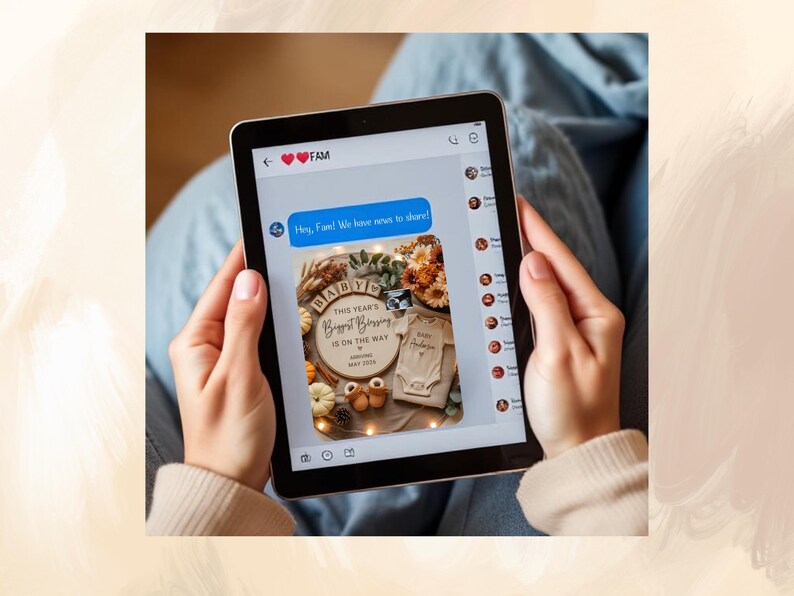 Thanksgiving Pregnancy Announcement Digital Fall Baby Reveal Gender ...