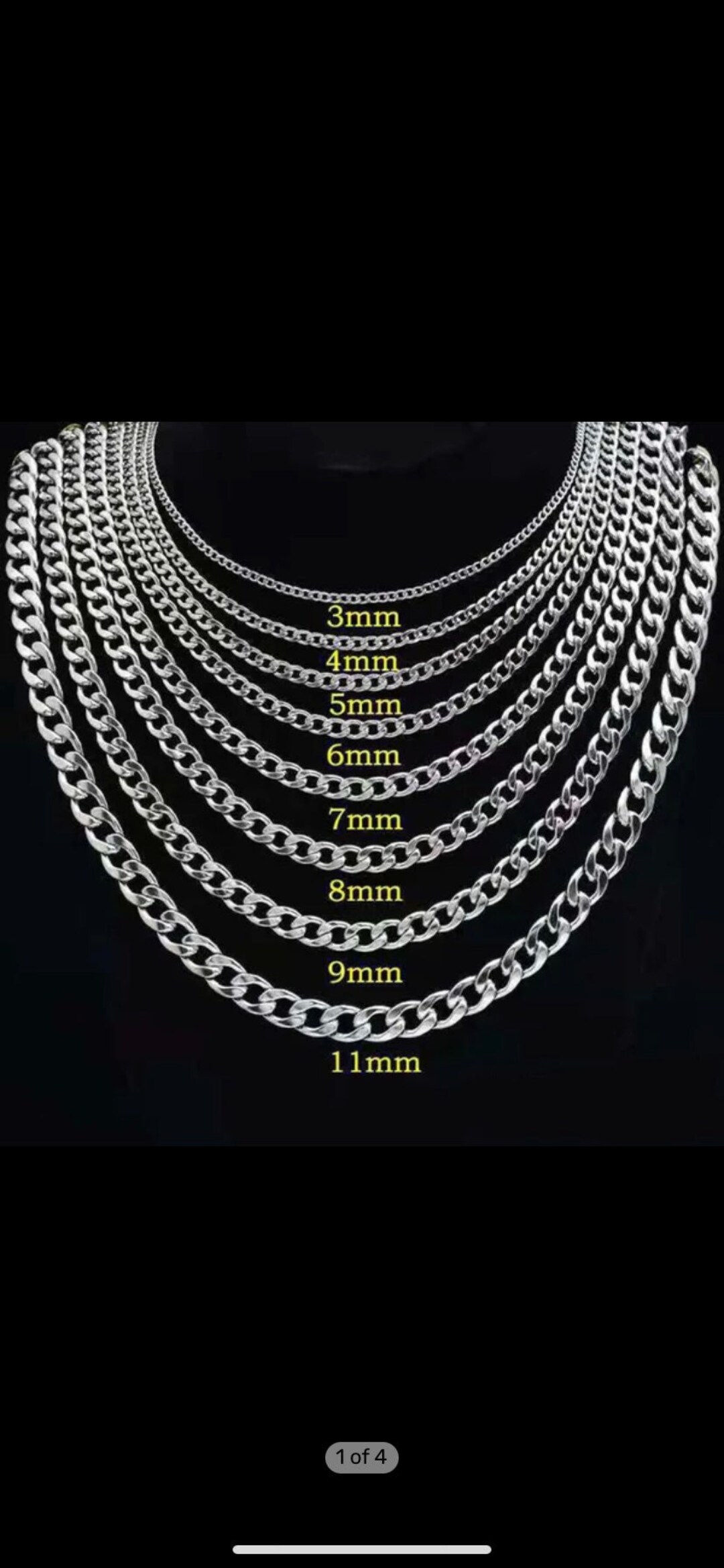 Cuban Link Chain Sterling Silver Cuban Necklace 3mm-5mm Solid 925 ...