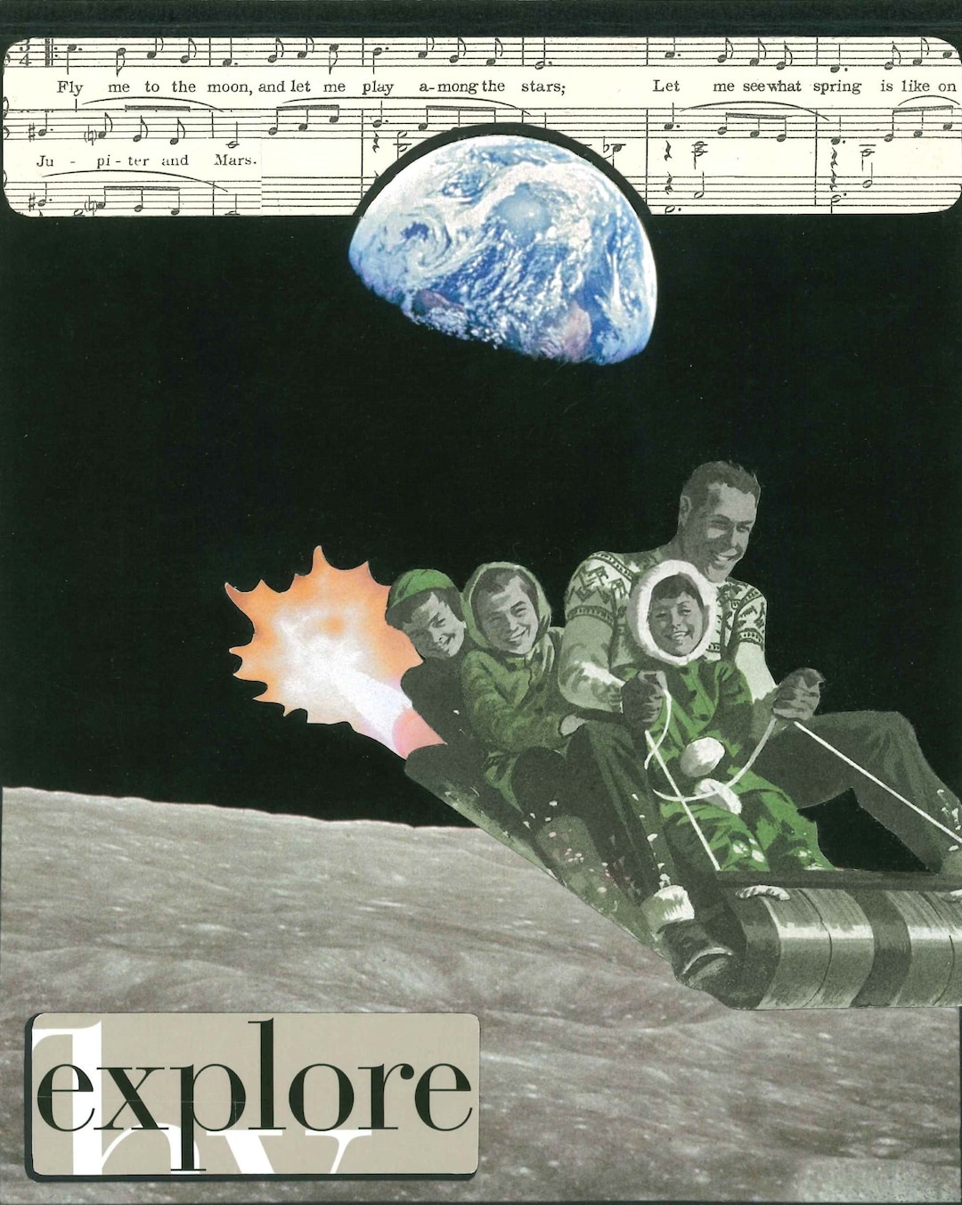 Outer Space Collage Art - Etsy