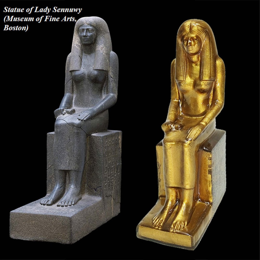 Magnificent Bronze Pharaonic Statue: Captivating Ancient Egyptian Lady ...
