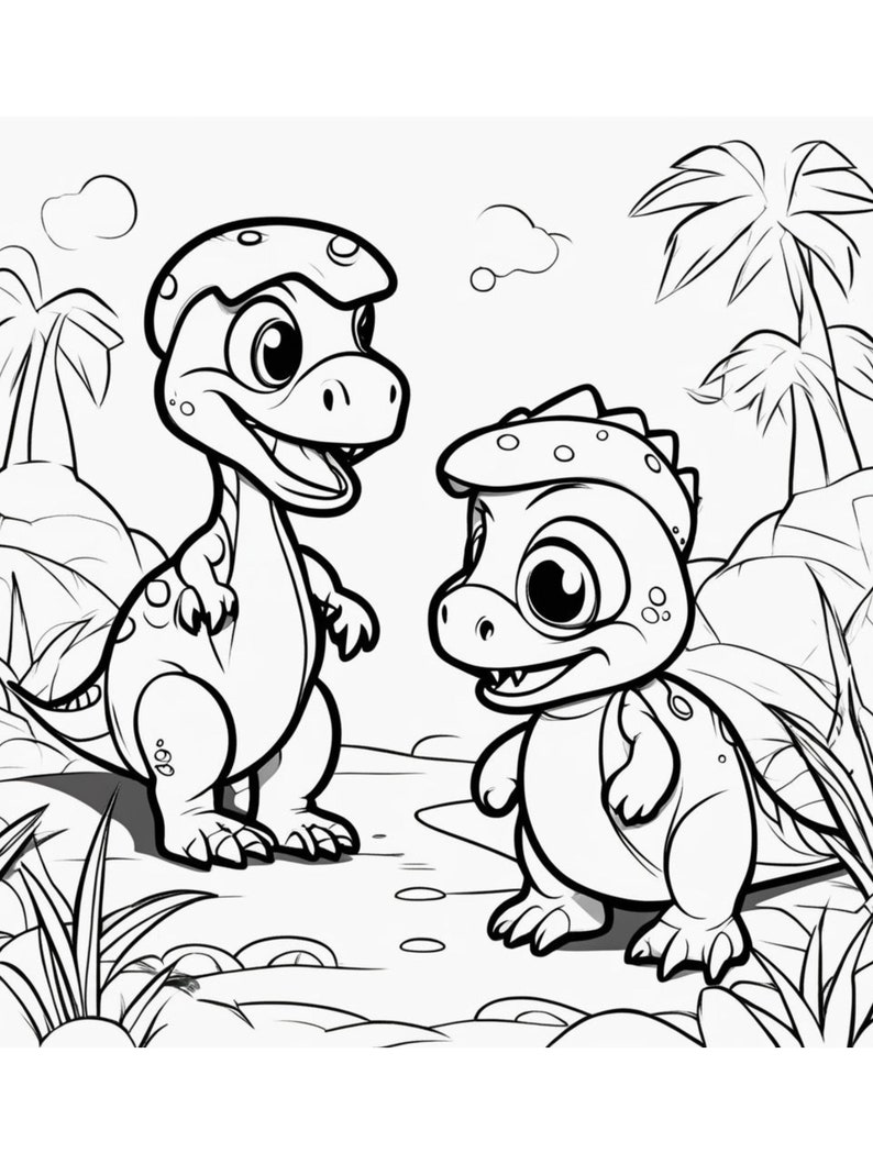 40cute Baby Dinosaurs Coloring Pageslove Party Activity - Etsy