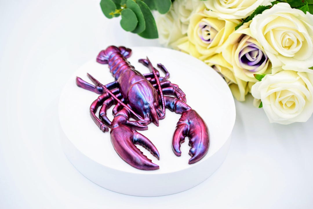 Deep Sea Lobster Figurine - Iridescent Handcrafted Resin Ocean Home ...