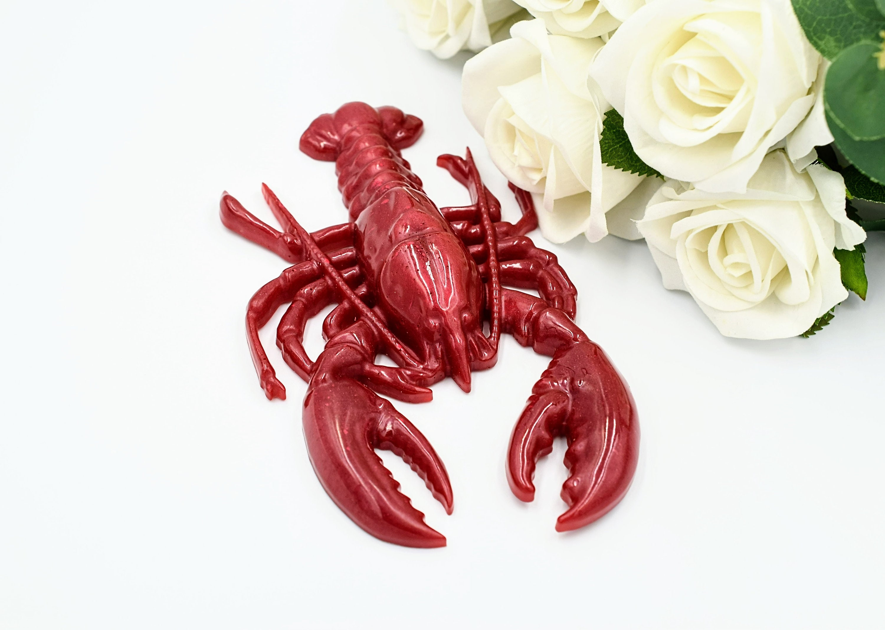 Ruby Red Lobster Figurine Handmade Resin Home Decor Animal Ornament ...