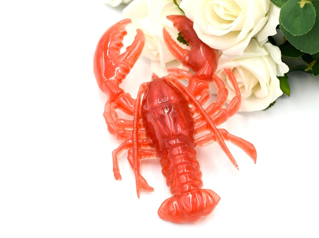Handmade Resin Lobster Figurine: Orange Red Home Decor Ornament - Etsy