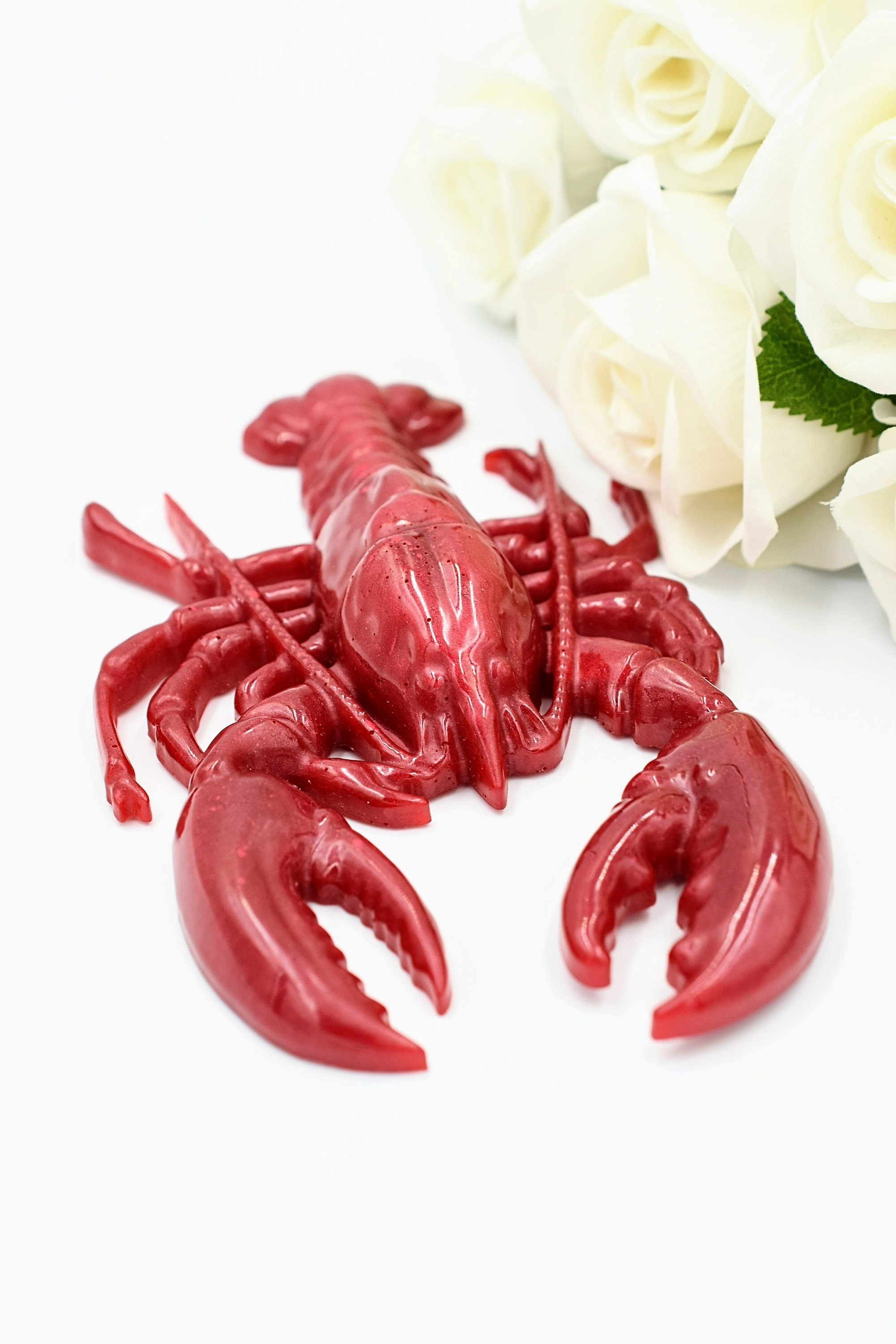 Ruby Red Lobster Figurine Handmade Resin Home Decor Animal Ornament ...