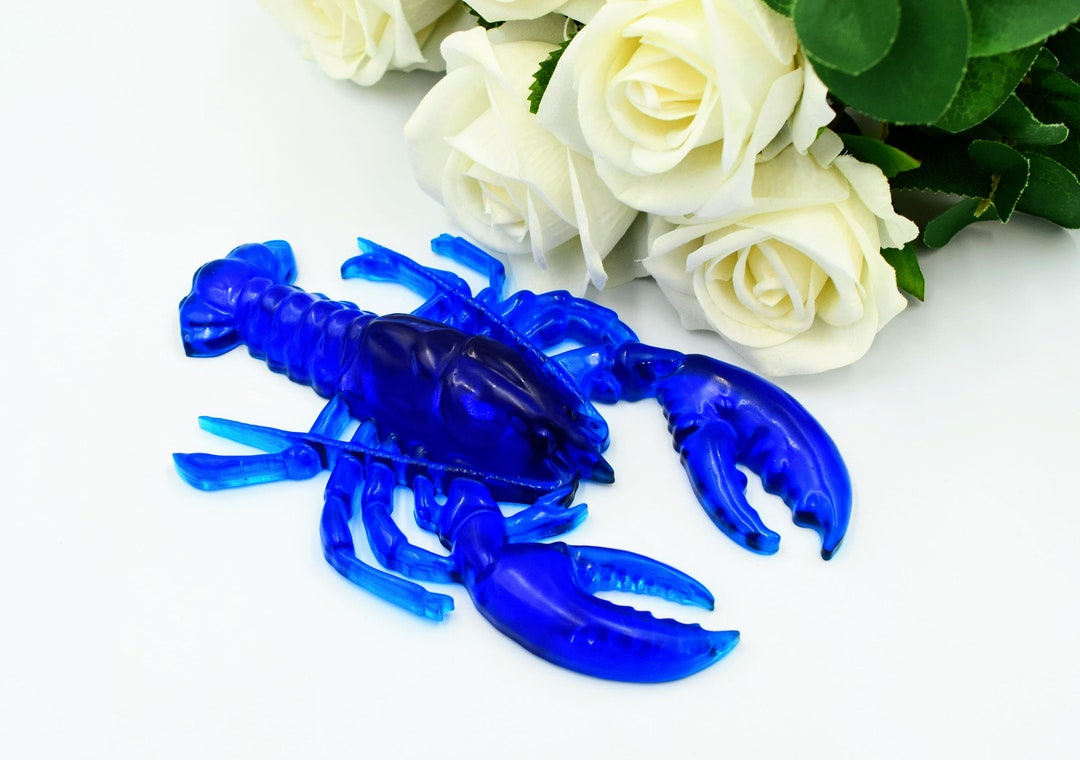 Brilliant Blue Lobster Figurine Handcrafted Resin Home Decor Accent ...