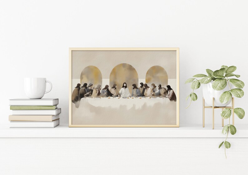 The Last Supper Painting in Landscape Passover Meal Holy Communion Holy ...