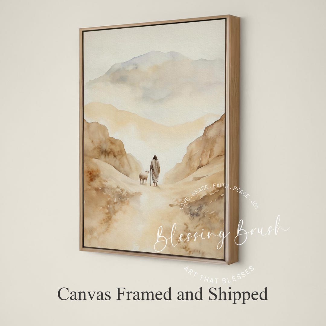 The Lord is My Shepherd Framed Canvas, Psalm 23, Good Shepherd, Lost ...