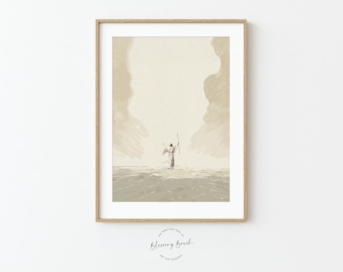 Moses Tablets Red Sea Set of 3 Canvas Wall Art Poster Holy Modern Bible ...