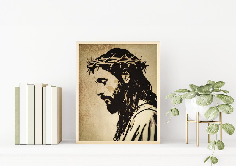 Jesus Crown of Thorns, Jesus Crucifixion, Jesus Christ, Jesus Art, Christian Wall Art, Biblical ...