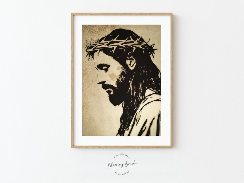 Jesus Crown of Thorns, Jesus Crucifixion, Jesus Christ, Jesus Art, Christian Wall Art, Biblical ...