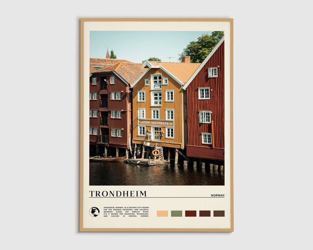 Digital Oil Paint, Trondheim Print, Trondheim Wall Art, Trondheim ...