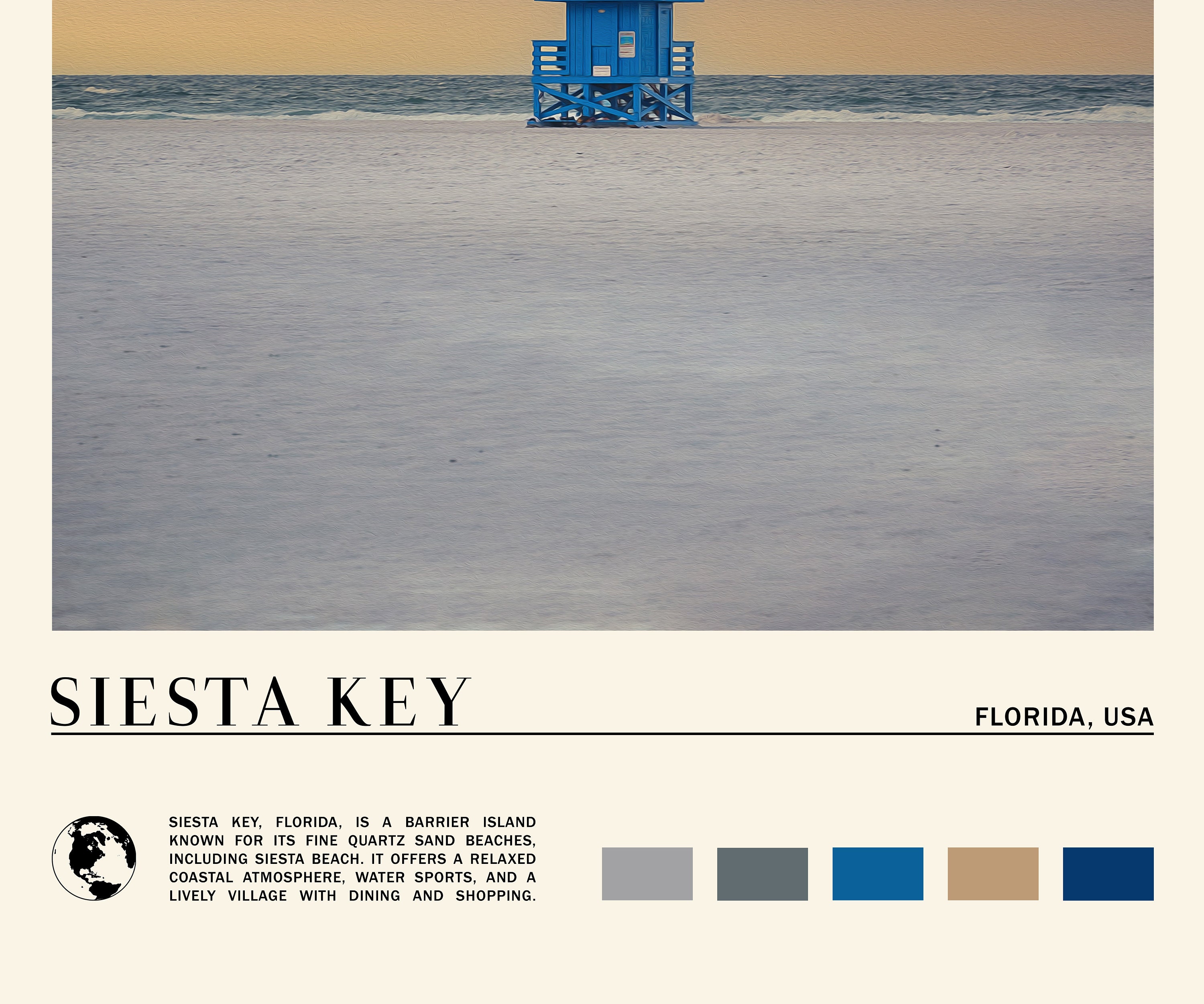 Digital Oil Paint, Siesta Key Print, Siesta Key Wall Art, Siesta Key ...