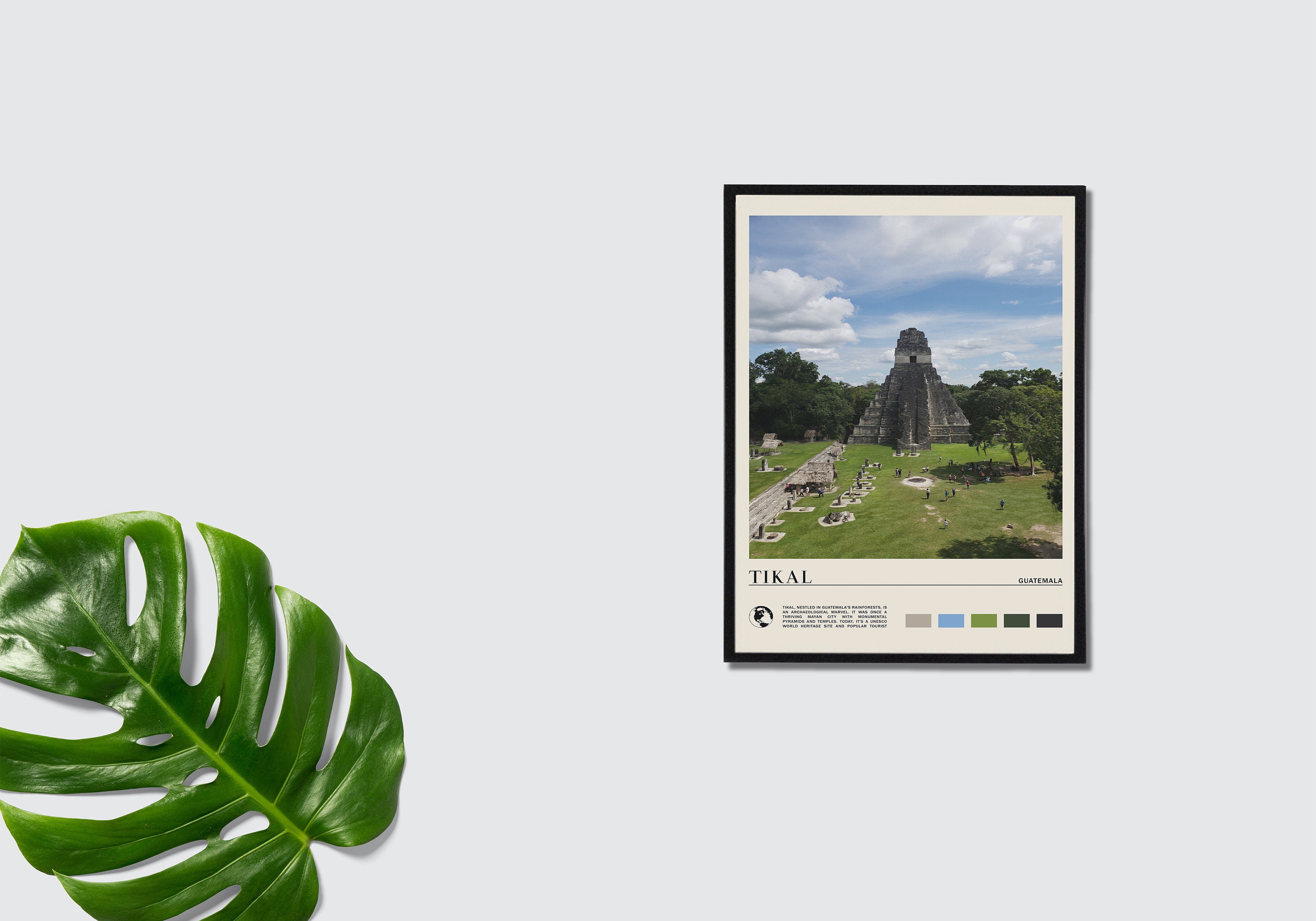 Digital Oil Paint, Tikal Print, Tikal Wall Art, Tikal Poster, Tikal ...