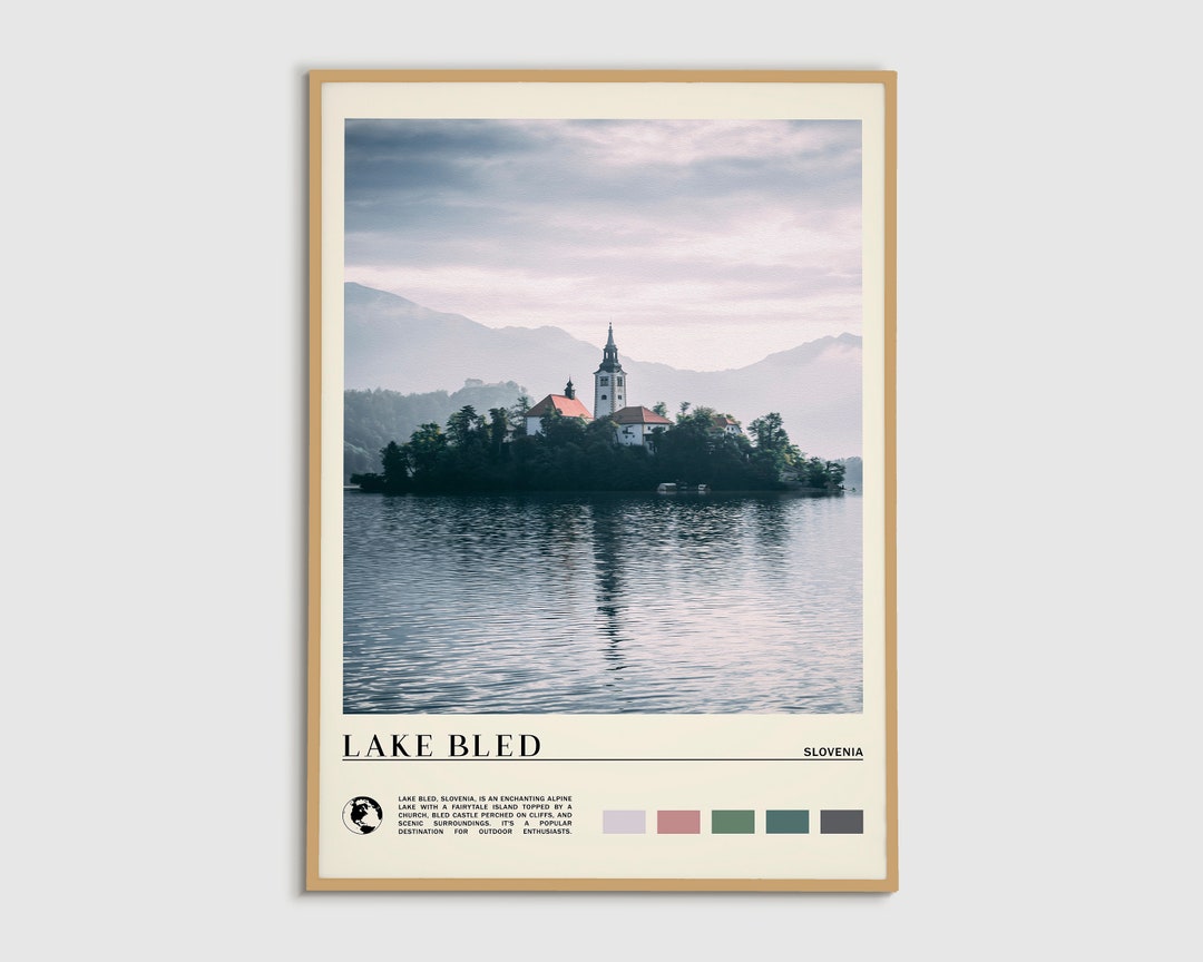 Digital Oil Paint, Lake Bled Print, Lake Bled Wall Art, Lake Bled ...