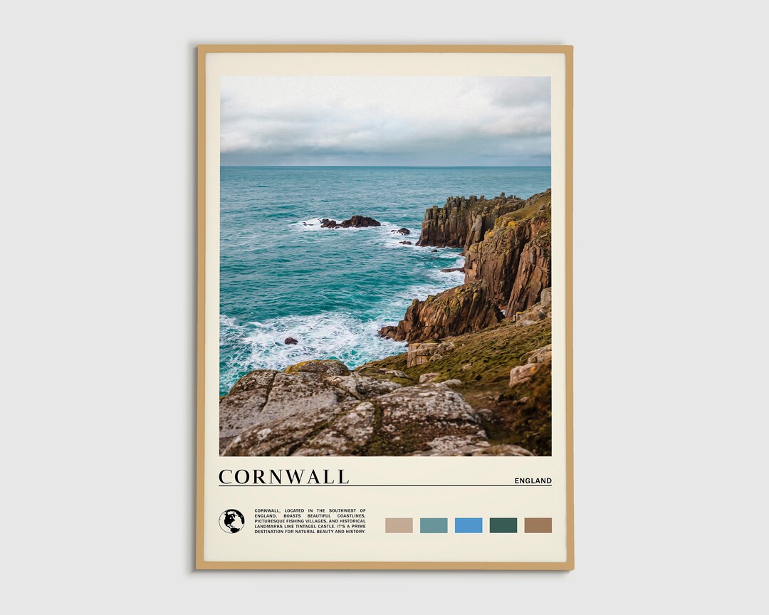 Digital Oil Paint, Cornwall Print, Cornwall Wall Art, Cornwall Poster ...
