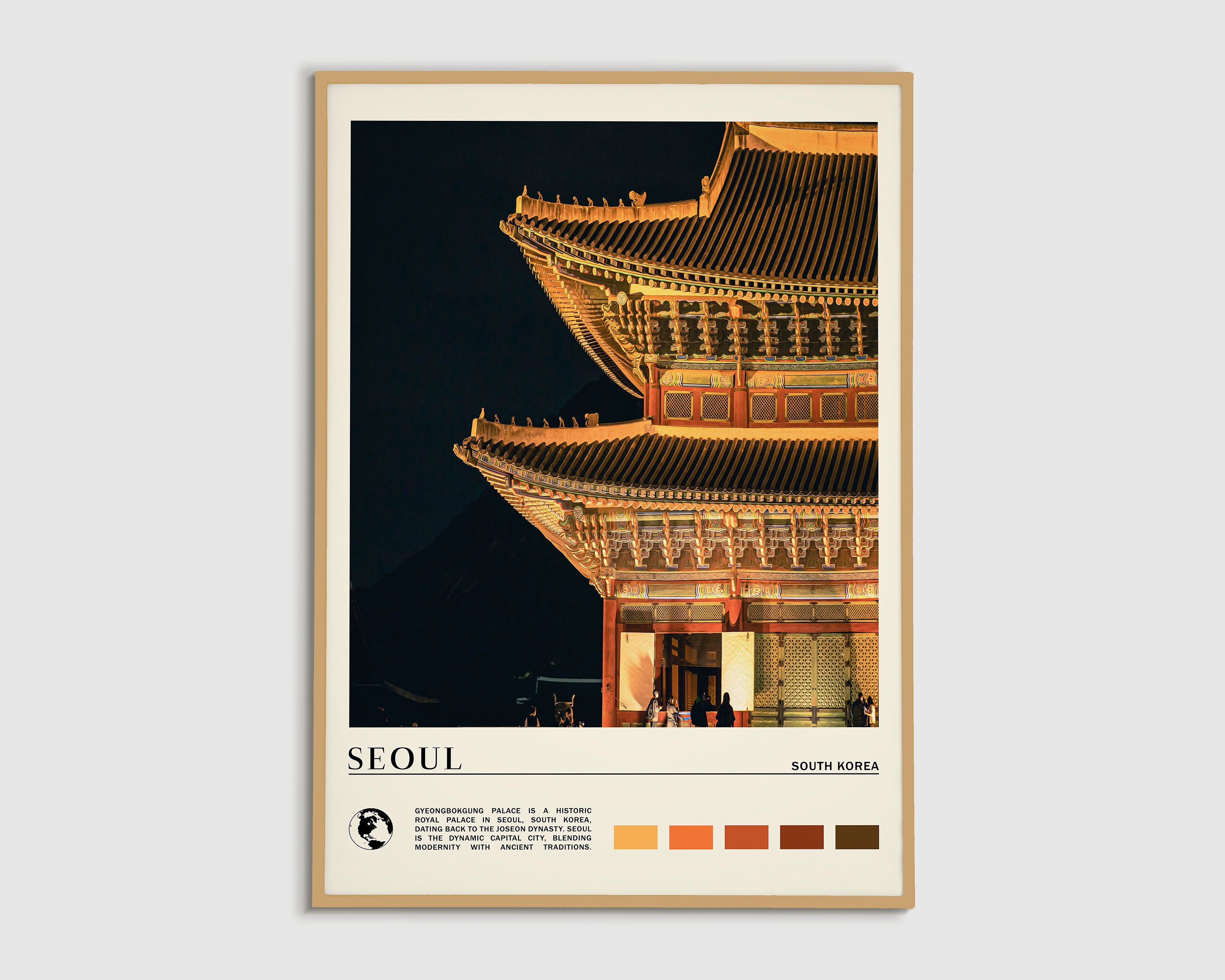 Digital Oil Paint, Seoul Print, Seoul Wall Art, Seoul Poster, Seoul ...