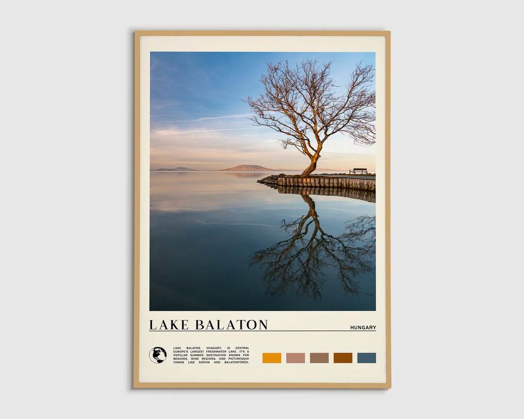 Digital Oil Paint, Lake Balaton Print, Lake Balaton Wall Art, Lake ...